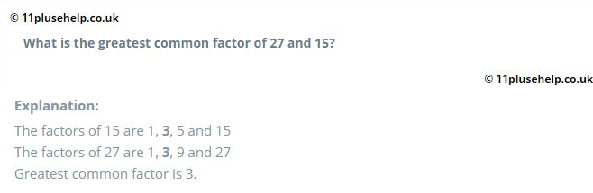 11 Plus Factors - 11Plus e Help | 11PluseHelp.co.uk