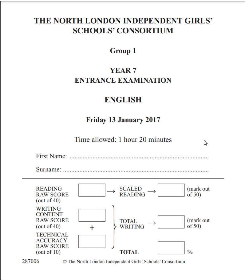 11 Plus Independent School English Past Papers with Answers - Best 11 ...