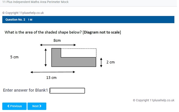 11 Plus Independent School Maths Area and Perimeter Mock Exam 1 - Best ...