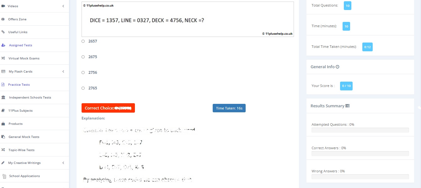 11 Plus VR Number Codes - Best 11 Plus Online Practice Exams|11+|Free ...