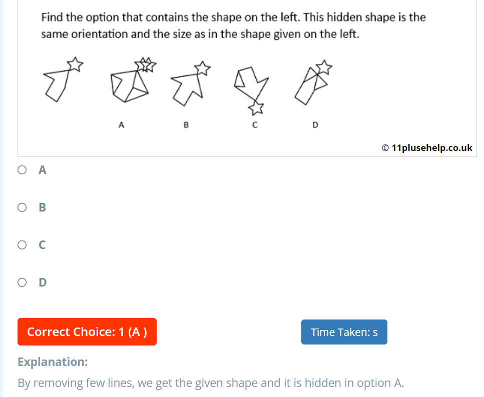 11 Plus Hidden shapes NVR - Best 11 Plus Online Practice Exams|11+|Free ...