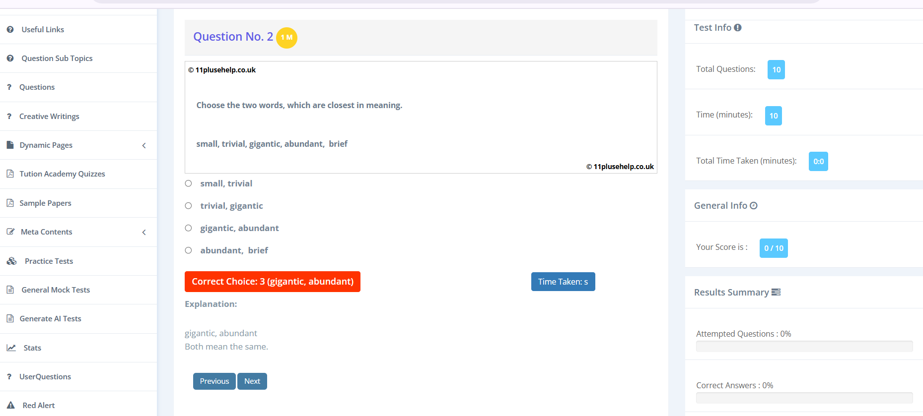 11 Plus VR - Closest Meanings - Best 11 Plus Online Practice Exams|11 ...