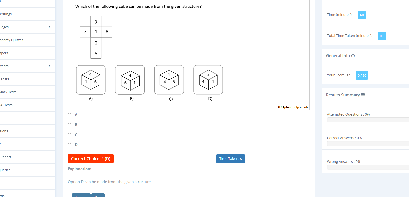 11 Plus NVR - constructing 3D figures - Best 11 Plus Online Practice ...